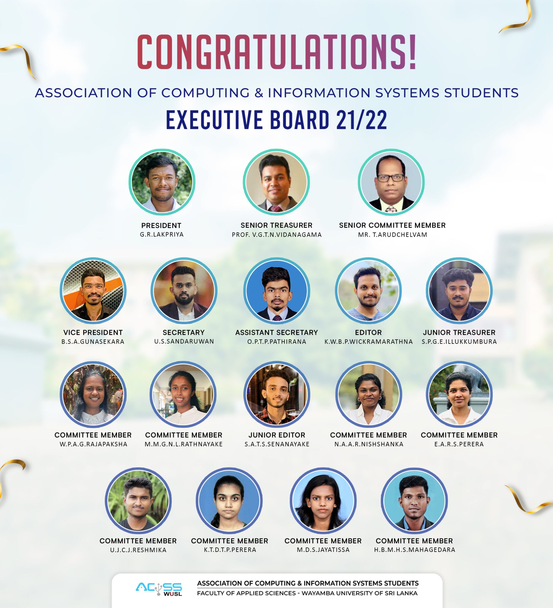 Congratulations to the Newly Appointed Executive Committee of ACISS ...